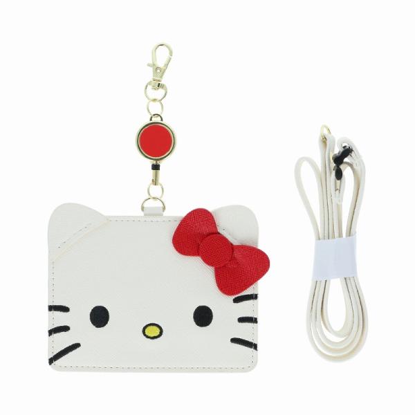 ハローキティ[HelloKitty]サンリオ NewLifeCollection（サンスター文具） リール付きカードホルダー（首下げ名札・IC/IDカードホルダー） (S2221977)  かわいい耳付き  リール付きで紐がのびるからとって...