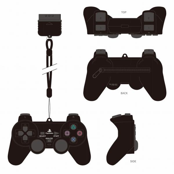 PlayStation DUALSHOCK （ブラック）FUNBOXおもしろ文具（パロディ文具） シリコーンポーチ（ストラップ&amp;チャーム付きシリコン製小物入れ） (FB-77201701)  仕様特徴：ストラップ・アクリルチャーム付...