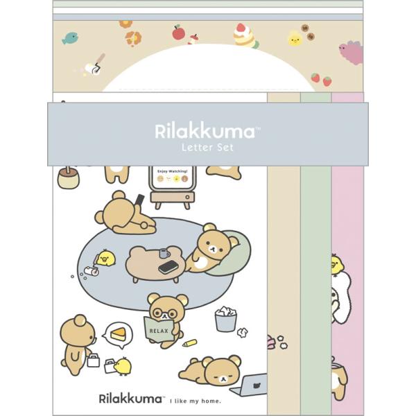 リラックマ[Rirakkuma] サンエックス（SANX） レターセット（4種/便箋封筒セット） (LH81601)  便せん封筒4種丁合  便せん24枚、封筒12枚  サイズ：190×142mm 4974413859677 **kw**新...