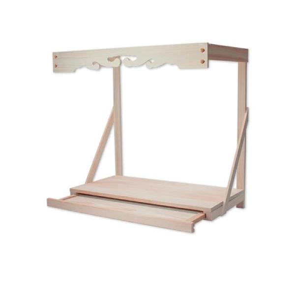 -商品名-雲板付神棚用棚板 引出付き 中-セット内容-引出し付き神棚板 中 No.3雲板セット 2尺-商品サイズ-幅61.5×奥行31.5×高さ60 cm-内寸-雲板幅63cm、引出奥行:18cm-主素材-白木天然木-カラー-ナチュラル-商...