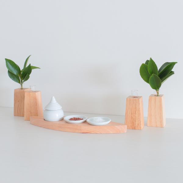 -商品名-モダン神具膳Lotus leaf セット-商品サイズ-モダン神具膳Lotus leaf 幅24×奥行7×高さ7.5 cmモダン神具Lotus raise 幅4×奥行3×高さ8.5 cm合計重量：約400ｇ-素材-ラバーウッド、陶器...