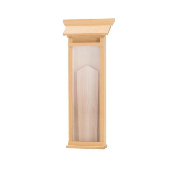 -商品名-掛ける神棚 大-商品サイズ-幅18×奥行6×高さ44 cm-内寸-中央扉内寸：幅10×奥行3×高さ39 cm底サイズ：幅13×奥行6 cm-お札のサイズ-中央：幅10×奥行3×高さ39 cm-商品重量-380g-主素材-国産桧-そ...