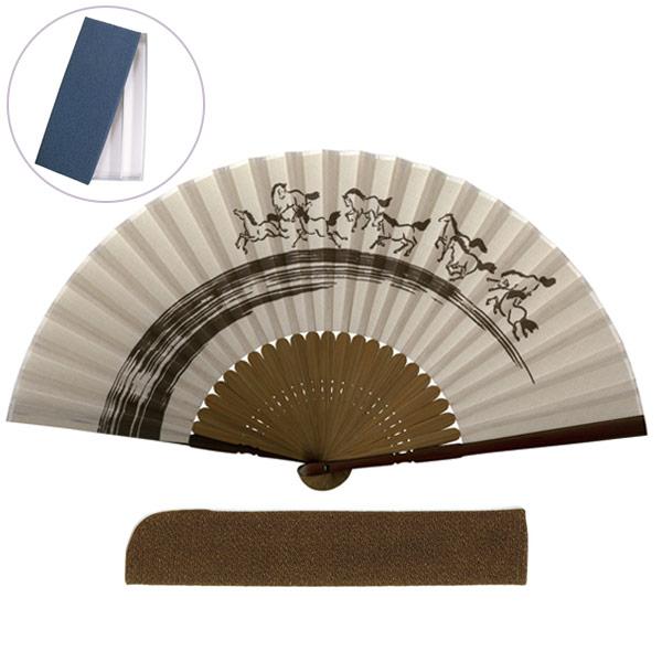 縁起の良い柄を描いた、上品な扇子です。差し袋とセットでお届けいたします。※モニターやブラウザなどによって、実際の物と色味が異なる場合がございます。キーワード：父の日爆買