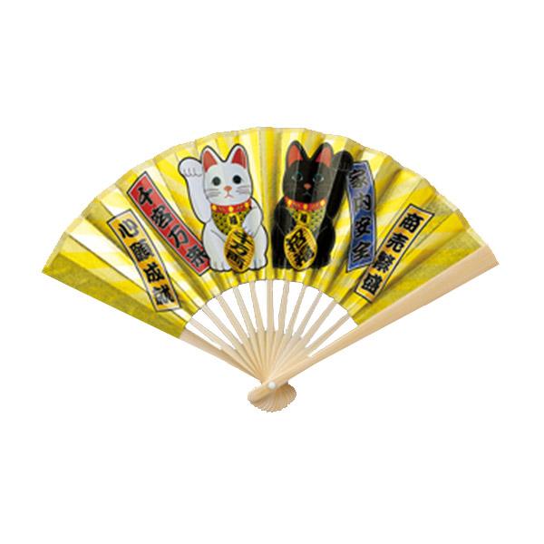伏見上野旭昇堂 uen-5212 ミニ飾り扇子「開運・招福柄 招福招き猫」5寸13間 約15cm メーカー取寄せ品 豆扇子 扇子 浮世絵 和風 プレゼント【伏見上野旭昇堂 扇子「開運・招福柄 招福招き猫」】約15cmのミニ飾り扇子！小さな扇...