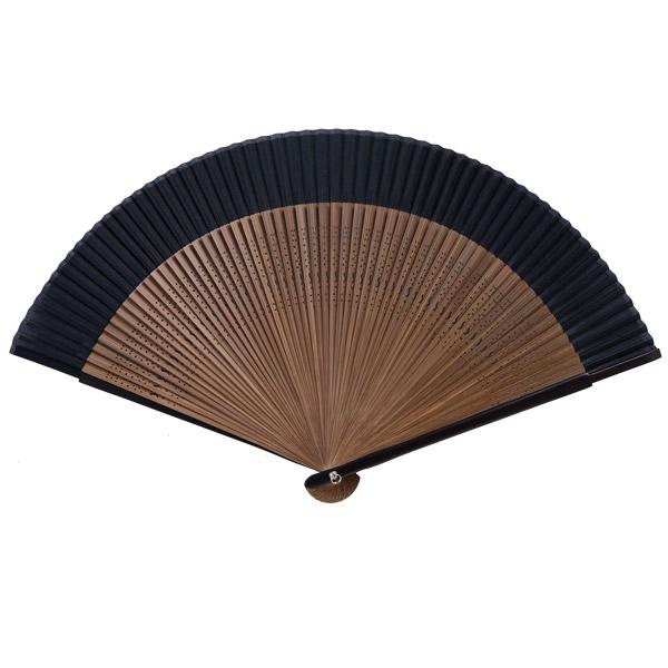 伏見上野旭昇堂 uen-5868 60間高級絹貼扇子 親塗 唐木中彫 大短地7.5寸60間 約22.5cm メーカー取寄せ品 扇子 和風 上品 プレゼント ギフトなど@【伏見上野旭昇堂 60間高級絹貼扇子 親塗】絹扇子の高級品、上質な60本...