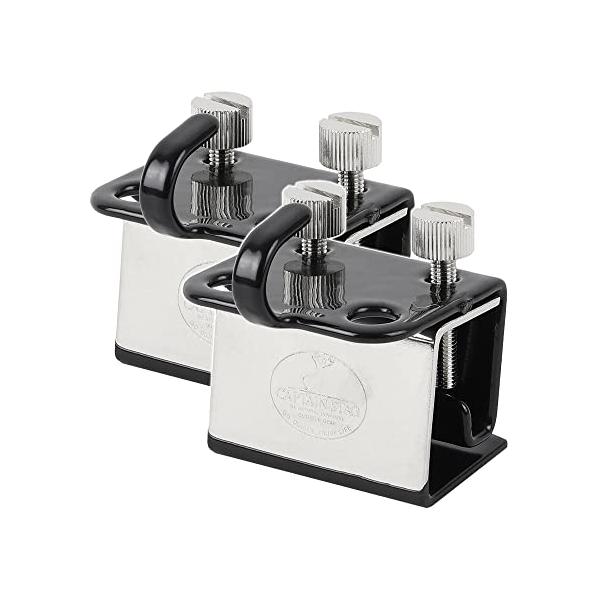 内容:2個セット、製品サイズ:(約)50*52*56mm(1個)、製品重量:(約)165g(1個)取付可能サイズ:レインモール(雨どい)付で、溝幅が10mm以上の車種に取り付けられます。材質:金具/ステンレス鋼(ポリエステル樹脂コーティング...