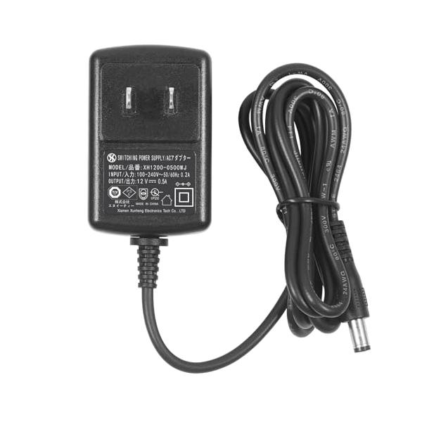 入力：100-240V 50/60Hz 0.2A 　出力：12.0V 0.5A出力プラグ：外径5.5mm*内径2.1mm 　　ケーブルの長さ：125cm極性：センタープラス 注意：極性とDC出力をよくご確認ください。PSE認証取得済みで、過...