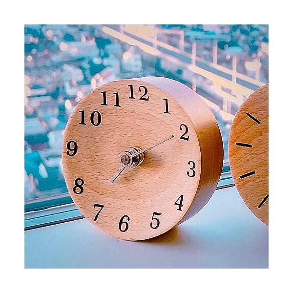 形状：丸い寸法：11cmx11cmx厚み3.7cm　重量：約215g駆動：電池式　 単三ｘ1本別途ご購入 材質：けやきホーム＆キッチン/インテリア/置き時計・掛け時計/置き時計