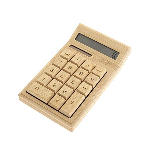 打ちやすいキーボードとナチュラルな竹の風合いが楽しめるソーラー電卓。12桁のスクリーン下にあるソーラーパネルで充電、電池不要の仕様が魅力です。充電方法：蛍光灯下や自然光が当たる窓際などに数時間置いてからご使用ください。サイズ：縦16.0*横...