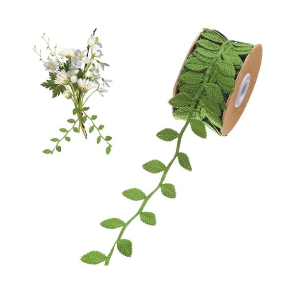 リアルなグリーンリーフデザイン：複雑に再現された葉の形状が自然の美しさを演出し、装飾品やギフトラッピングに独特な風合いを加えます。十分な長さと柔軟性：100センチ*4.5センチのサイズで多用途に対応し、ポリエステル素材の柔らかさによりカット...
