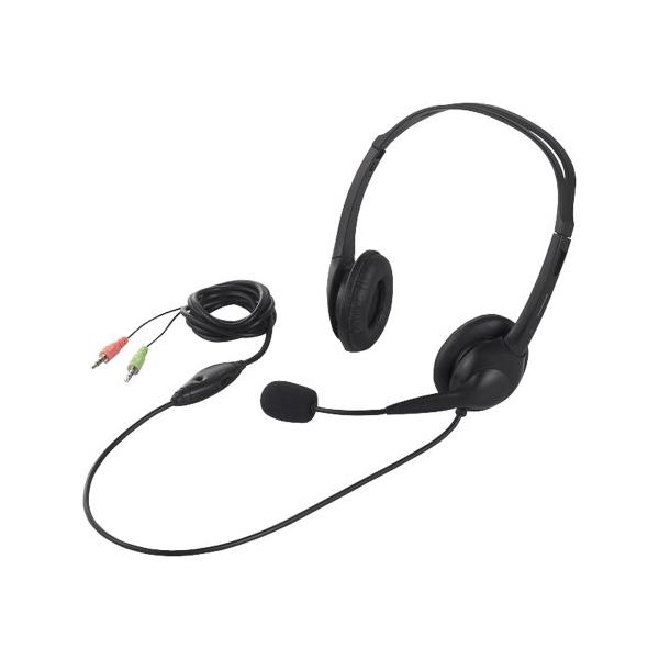 接続方式:ミニプラグ(2ピン)ヘッドセット両耳ヘッドバンド半密閉ノイズ減ブラックパソコン・周辺機器:ウェブカメラ・IP電話機器:PC用ヘッドセット