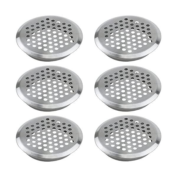 仕様：換気口6個セット 素材：ステンレス鋼 サイズ：正面 長い42mm   裹面 長い35mm*高い10mm 空気穴はハニカム状に設計され、小さな丸い穴はホコリや目詰まりを防ぎ、臭いのない環境を実現します。メッシュは空気が循環しやすいように...