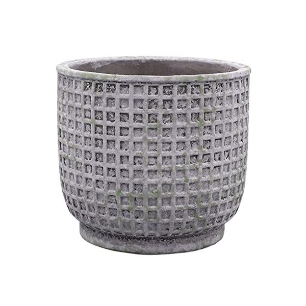 カラー:グレーサイズ:W125*D125*H110mm内径:φ105mm底穴あり素材:セメントDIY・工具・ガーデン:ガーデン:鉢・プランター用品:鉢