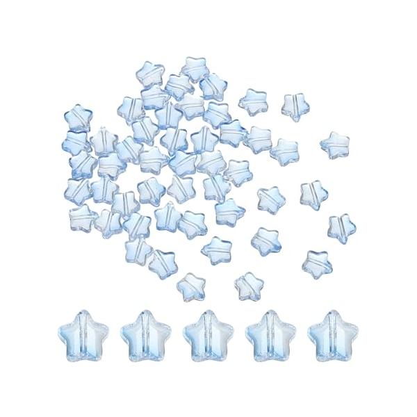 仕様: カラー: ブルー; 素材: ガラス; サイズ: 8 x 8 x 4mm/ 0.3 x 0.3 x 0.2" (縦*横*厚さ); 穴の直径: 1mm/0.04"; パッキングリスト: 水晶スタービーズ 200個。水晶スタービーズは良質...