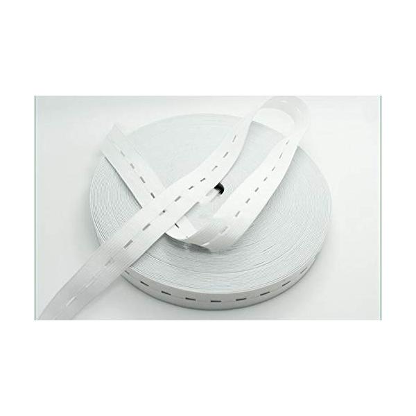 長さ：40ｍ　　幅：20ミリ色：ブラック　ホワイトボタンの掛け位置でゴムの長さが調節できます。ホビー:手芸・画材:裁縫材料:ゴム