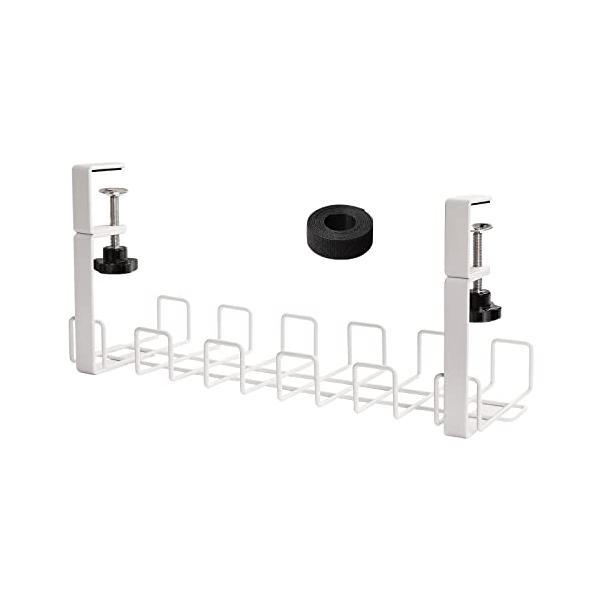 * 綺麗に収納  パソコンやモニター、スピーカーなど持っていると、すぐに配線が多くなってしまいますよね。このケーブルトレーに配線を乗せておくことで、ケーブル類が綺麗に収まります。* クランプで簡単に取り付け可能  ネジ不要。組立不要。ケーブ...