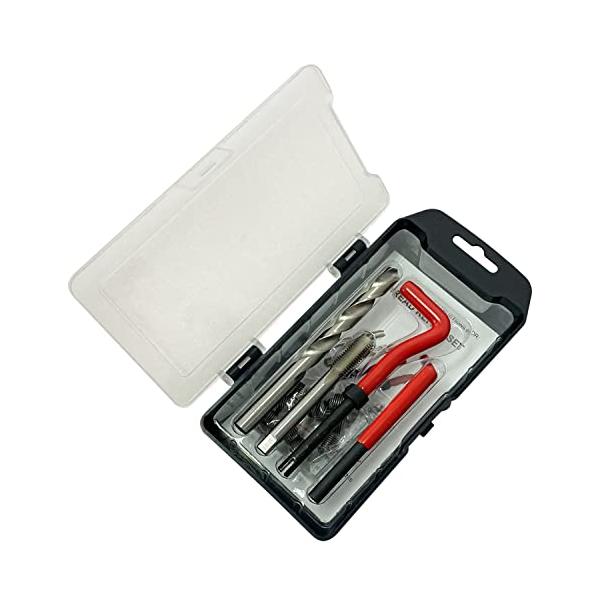 サイズ この15個のネジ修理ツールキットのサイズはM10x1.25mmで、このキットはM10の内外部のネジ穴の修理に最適です。 高品質素材 高速度鋼製で強度、寿命、耐摩耗性に優れ、鋼、鋳鉄、鉄、アルミの破損したねじ山の補修に最適です。 ネジ...