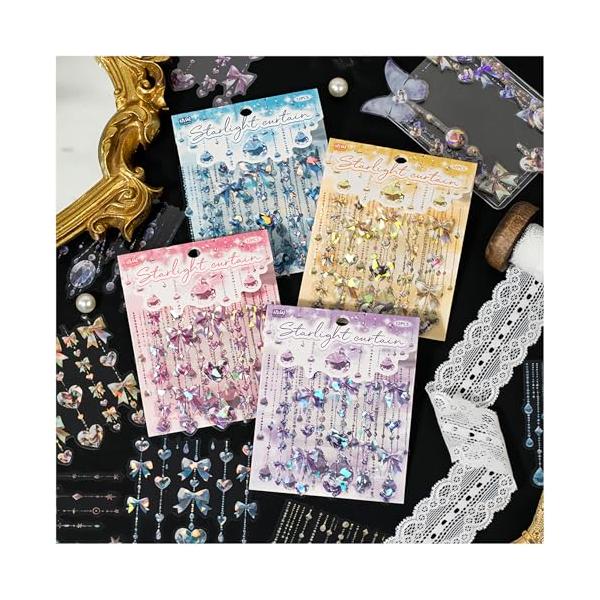 大きめサイズの宝石シールセットです。貝殻光沢付き、角度によってきらきらと光るのが素敵です。8cm*8cm以内の大きめサイズで、丸一枚を使っても、自由にカットしても、使い方はいろいろ。これでオリジナルな作品を作りましょう 内容:4パックセット...