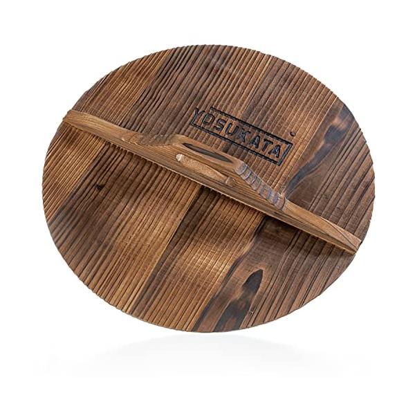 散らからず、より汎用性: YOSUKATAの木の蓋は、中華鍋内の調理温度を均一に保つため、茹でたり、蒸したり、煮たり、煮たり、炒めることができます。 当社の木製蓋は、お客様と作業面を飛び散りや汚れから守ります。ユニークで便利なハンドル: 長...