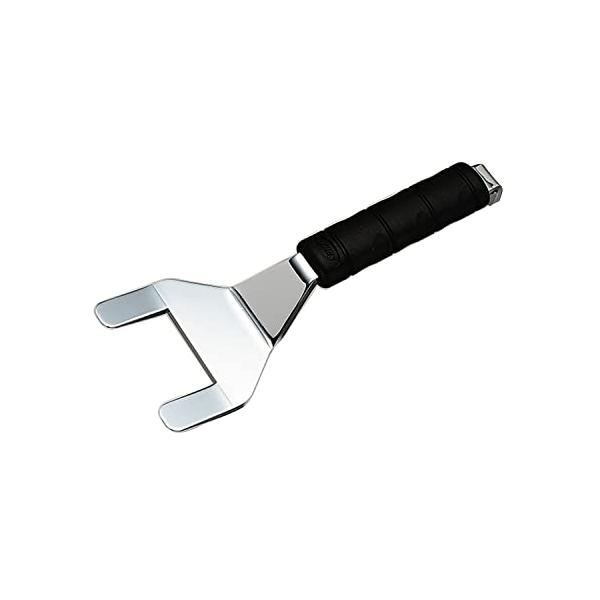 仕様：タスペーサー専用工具サイズ(実測値)：約W90*L246mm 金属部本体厚：約5.9mm グリップサイズ 実測値 ：約W32*L118*t23mm質量 実測値 ：421.5ｇ材質：本体：ステンレス・グリップ：合成ゴムDIY・工具・ガー...