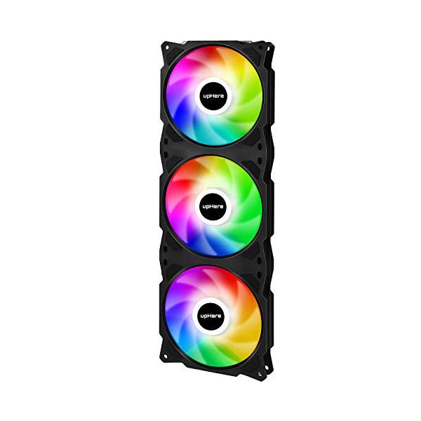 三連PCファン 3連型一体式フレーム構造にある独特の設計により、 高品質部材の採用、3連フレーム連結には隙間がないので、非常に効率的な換気を実現、ケースの温度を10*15*急速に下げることができます。 七色に光り自動変更 レッド、グリーン、...
