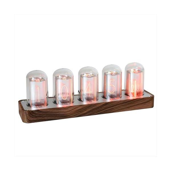 色：透明チューブ LEDニキシー管の魅力  伝統的なニキシー管ディスプレイの美しさをLEDで再現。ハイテクとアートの融合が特徴です。 多彩なRGB変色機能  1600万色に変わるフルカラーLEDを搭載。7つの表示モードで、あなたの気分に合わ...