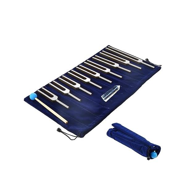 色：シルバー 充実の音叉9本セット 音叉９本 174 Hz、285 Hz、396 Hz、417 Hz、528 Hz、639 Hz、741 Hz、852 Hz、963 Hz とクリスタル、マレット、専用収納袋のセットです。瞑想・ヨガ・ヒーリン...