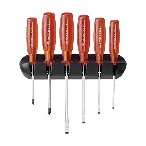 手作業工具、ドライバー・六角棒レンチ、樹脂柄ドライバーの関連商品メーカー名：PBスイスツールズ社／  特長  ／・マルチクラフトグリップは外径が大きく、トルクがかけやすくなっています。／・マルチクラフトグリップは、ざらっとした肌触りで、水や...