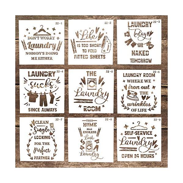 **サイズ:15*15cm/5.9*5.9インチ。* * パッケージ内容: パッケージには9枚のステンシルが入っています。異なるパターンでデザインされています。十分な量で、様々なパターンで毎日のDIYクラフトのニーズを満たします。**再利用...