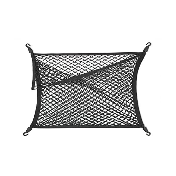 商品構成　汎用ラゲッジネットサイズ (約)横幅80cm * 高さ60cm走行時の荷崩れや移動を防止する二層式ラゲッジネット。1.5倍の伸縮性で様々な形状の荷物をしっかり固定し、ラゲッジ内の整理にも役立ちます。※車種により、取り付けられない場...