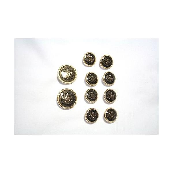 直径20mm2個と直径15mm8個スーツジャケットブレザー用セット前ボタン2個と袖用ボタン8個のセットです。スーツやジャケット、ブレザーのボタンとしてお使いいただけます。婦人服などのハンドメイドにもお使いいただけます。ホビー:手芸・画材:裁...
