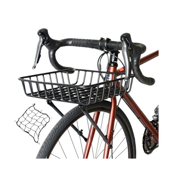 調節可能なバスケット  60mm*350mmまで調整可能なレッグ付きで、24*29インチの自転車にしっかりフィット。自転車に合わせて自由に高さ設定できます。 頑丈＆安心のスチール製  本体は耐久性に優れたスチール製。アルミ合金の指掛け部分も...