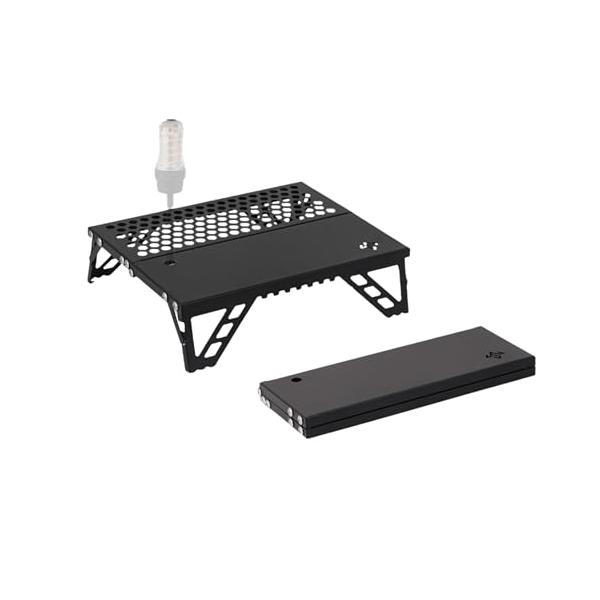 * 超軽量240g＆ポケットサイズ収納  重量はわずか240g、収納時のサイズは26.3*10.5*2.2cm。ポケットにも入る超コンパクト設計で、どこへでも気軽に持ち運べます。* スタイリッシュな蜂の巣デザイン＆拡張ホール  アルミ製天板...