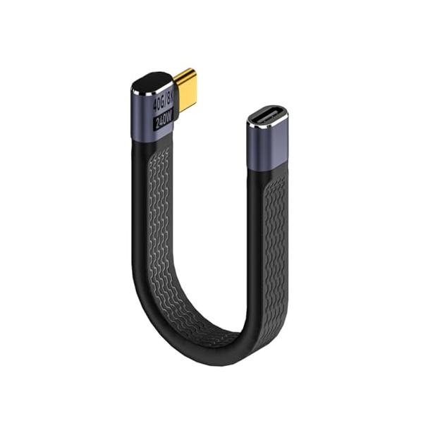 90*角度タイプ ポート周辺のスペースが限られていてもメスポートに接続できます。1) 8K/5K Ultra HDビデオ出力: このUSB4ケーブルは、USB4またはthunderbolt3/4ポート搭載デバイスからUSB-Cモニターまで延...