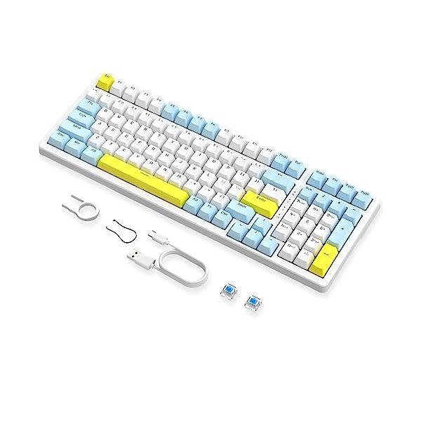 コンパクトなキーボード設計 96% 100 キーキーボードはコンパクトなデザインを採用していますが、完全な機能を備えており、フルサイズのキーボードの機能をより小さなサイズに統合し、持ち運びに便利です。標準の ANSI 構成には、さまざまなタ...