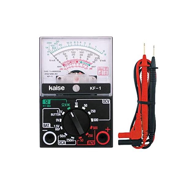 電力:単三形乾電池*1本直流電圧:10/50/250/500V(2kΩ/V)交流電圧:10V/50/250/500V(2kΩ/V)直流電圧:50/250mA抵抗:*1kレンジにて0*1MΩ産業・研究開発用品:工業用計測器:電子測定機器:テスター