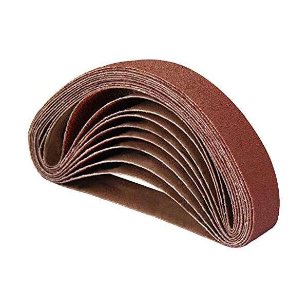 サイズ ：幅10mm * 長さ330mm、粒度 #60、10枚入。 用途 ：木材、アルミ、非鉄金属、プラスチック、ガラスなどの研磨作業に対応します。 材質 ：酸化アルミニウム製。良質な酸化アルミニウムとX-weight生地を使用し、最良の研...