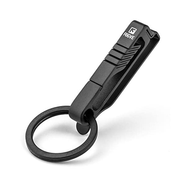 色：BK1-クリップ式/ブラックベルト キーホルダーの本体-チタン/チタンは、軽く、強く、海水にさらしても錆びない金属です。また、磁気を帯びる心配やアレルギーの心配が少ない素材です。これらの特性からゴルフヘッドや自動車部品、アウトドア食器、...