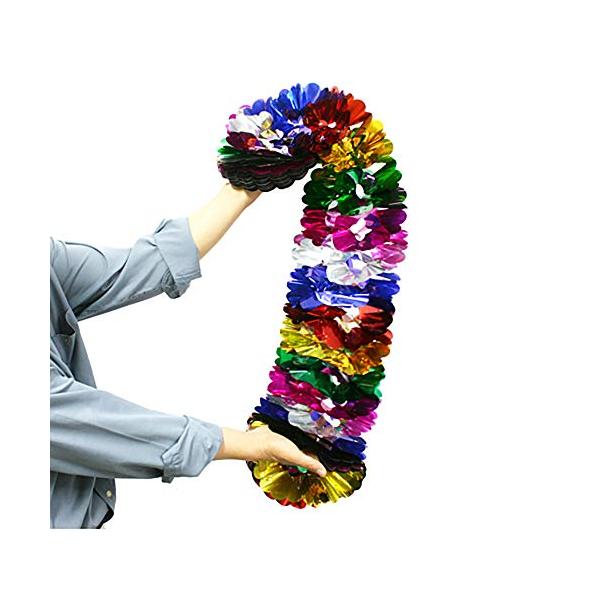 キラキラと輝く華やかなガーランドです。取出し用具から取り出すと、とっても豪華にステージを飾れます。 単に手の上に乗せて、垂らしても綺麗です。サイズは２種類ございます。小サイズ/直径約１0センチ、　長さ約1２０センチ。 大サイズ/直径約２３セ...