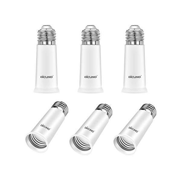 *E26口金からE26口金の延長用アダプター。約6.5CM延長できます。*入力電圧：0-250ｖ 耐熱温度：165度 使用可能電球：0w-200w。 注意：密閉器具に使用しないでください *ソケットが天井に埋め込まれてランプの口金が届かない...