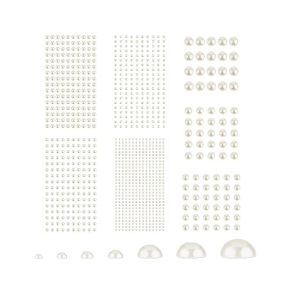 多様なサイズ 7種類サイズのパールステッカー。3*450粒、4mmと5mmと6mmのは各160粒、8mm36粒、10mm25粒、12mm25粒。さまざまなデコレーションニーズに対応します。 高品質 高品質のアクリル素材を採用し、環境に優しく...
