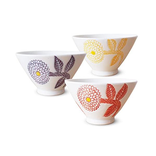 材質：磁器 食器洗い機使用可能、食器乾燥機使用可能 、電子レンジ：電子レンジ対応サイズ 約 ：直径11x高さ6.5cm容量 約 ：250cc ・重量 約 ：150g北欧風のデザインダリアの花を3色セットにしました。食卓をさりげなくおしゃれに...