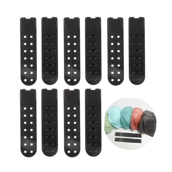 商品仕様 ：サイズ：約縦8 cm横2 cmセット5個 黒  高品質の素材 ：プラスチック材質は通常高い耐久性を持ち、破断や変形しにくく、長時間使用の信頼性を保証する 使い方は色々 ：簡単な手縫いによって帽子の背面に帽子のフックを取り付け、再...