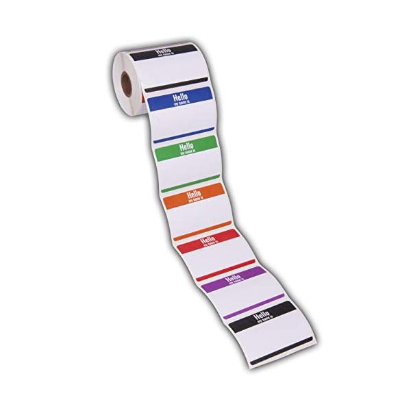 目を引く350枚のステッカーは、6色の目を引く色で、会議、会議、旅行、学校、ビジネスでのより良い社会環境を促進するのに役立ちます。この3.5インチ*2.25インチは、ネームバッジステッカーの業界標準サイズです。 マーカー、ペン、鉛筆でマーク...