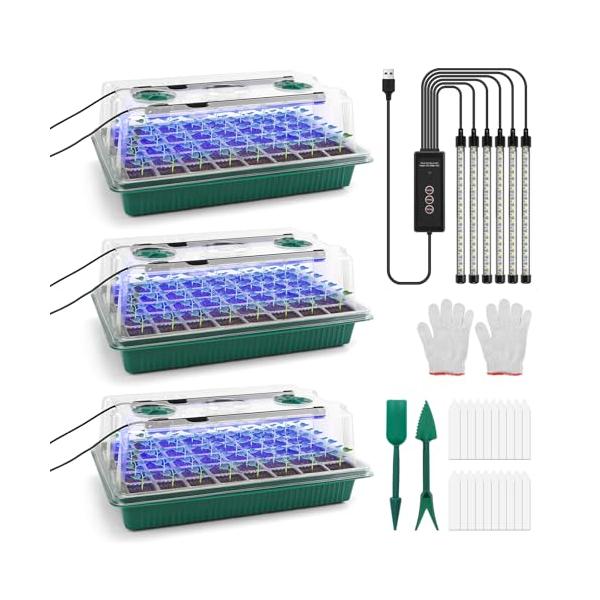 植物育成ライト付き 当社の育苗箱には、植物成長ランプが搭載されており、光質、光強度、光周期を制御するために、種子の発芽、開花および植物成長を常に最適な成長環境にします。ライトは、太陽光のフルスペクトルのように機能します。迅速、自然成長、豊作...