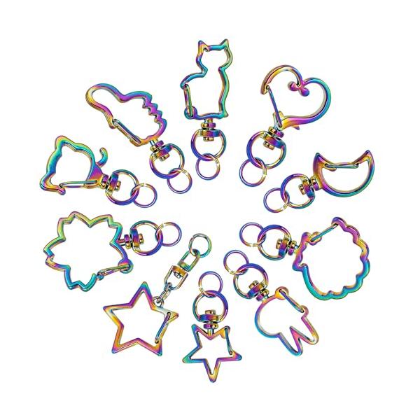 プレミアム素材:高強度亜鉛合金製のカラフルなキーチェーンクリップで、色あせすることなく長期間使用できます。 豊富なデザイン 異なるスタイルに合わせて10種類のユニークな形状が含まれています。 軽量で持ち運び可能 キーホルダーは一つ一つ軽量設...