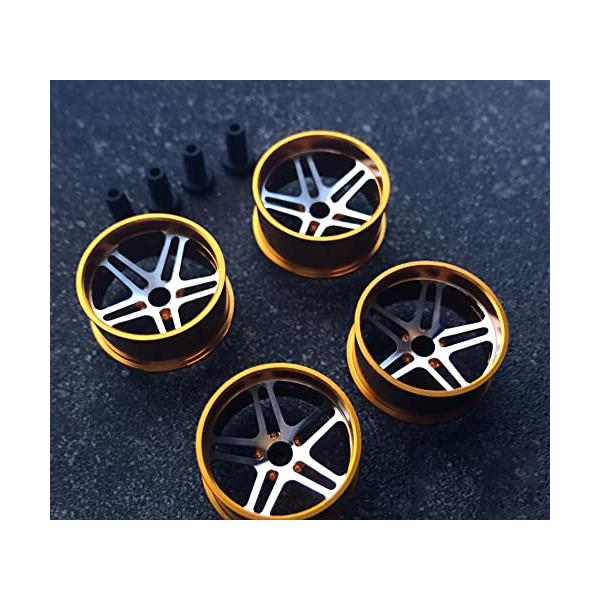 ミニ四駆 アルミホイール4個セット (ホイール径23.6mm) 5D (オレンジ)おもちゃ/乗り物/ミニ四駆・スロットカー/ミニ四駆・スロットカー本体パーツ