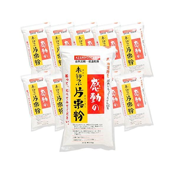 すりおろした馬鈴薯を自然のまま数時間かけて沈殿させたものを取り出し、低温でゆっくりと乾燥させたかたくり粉です。 熱風で強制的に乾燥させる一般的な片栗粉にくらべて粒子の崩壊もなく、揚げ物やとろみ付けも段違いの仕上がりになります。1袋250g　...