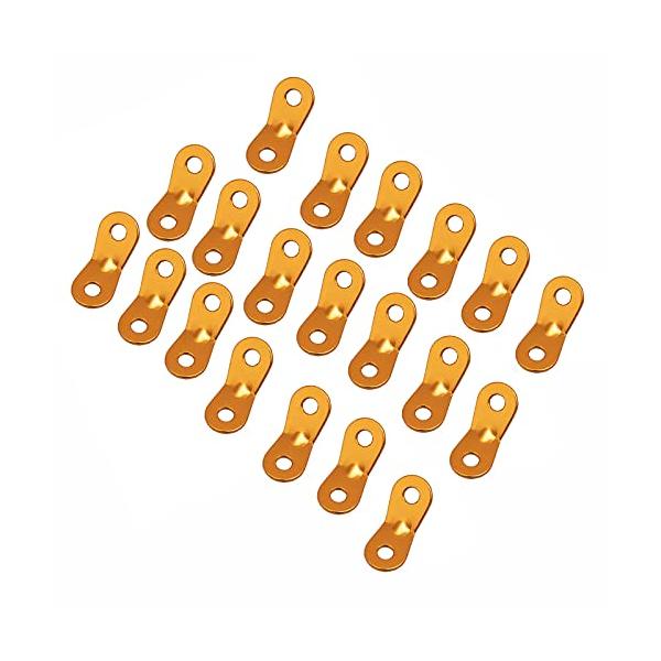 耐久性の高い素材 アルミニウム。 約 長さ39.4ｍｍ*幅16mm。穴径： 約 6.0mm。板厚 約 2.0mm。アルミ合金、 ロープ径φ3.0-5.5mmまで対応。の太さのロープに取り付け可能です。野外で使うものですので、外層にメッキ加工...