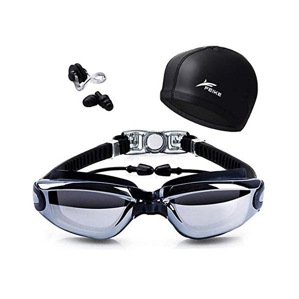 曇り止め、紫外線防止加工 レンズが大きく視界も広い、曇り止め処理して水の中でも視界がクリアになって、スイミングを楽しめます。自然な見え方で疲れにくくて、水中が明るくきれいに見えます。  着け心地抜群 レンズ面を大きくし目尻側のフィッティング...